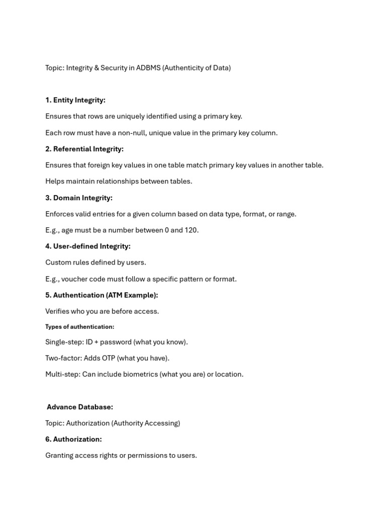 ADBMS Test Preparation | PDF