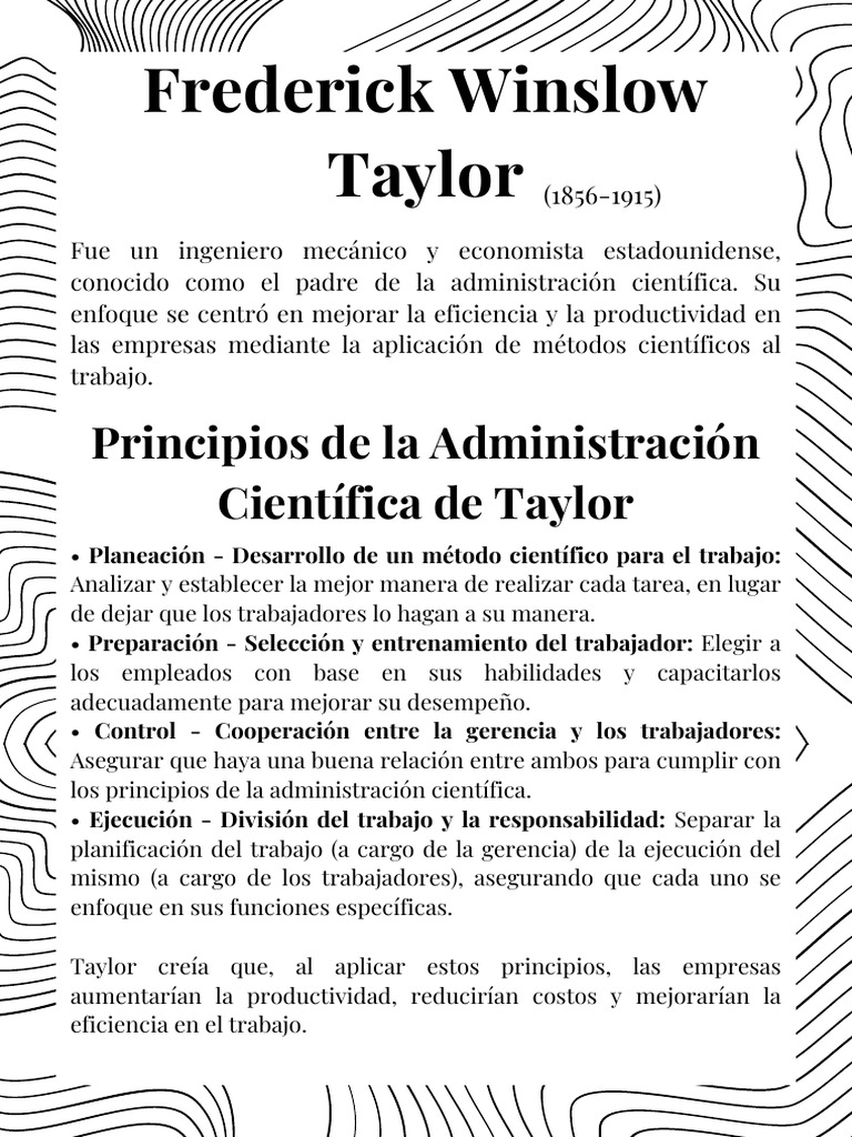 Principios de la Administración Científica | PDF