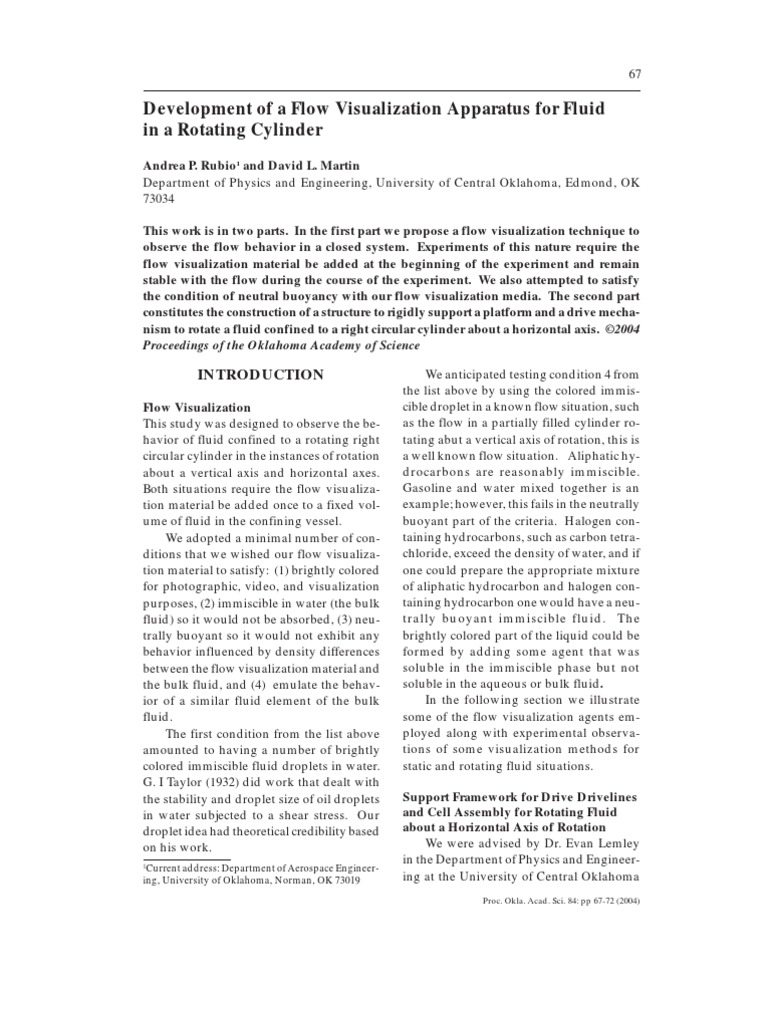 Flow Visualization Apparatus | Download Free PDF | Buoyancy | Rotation
