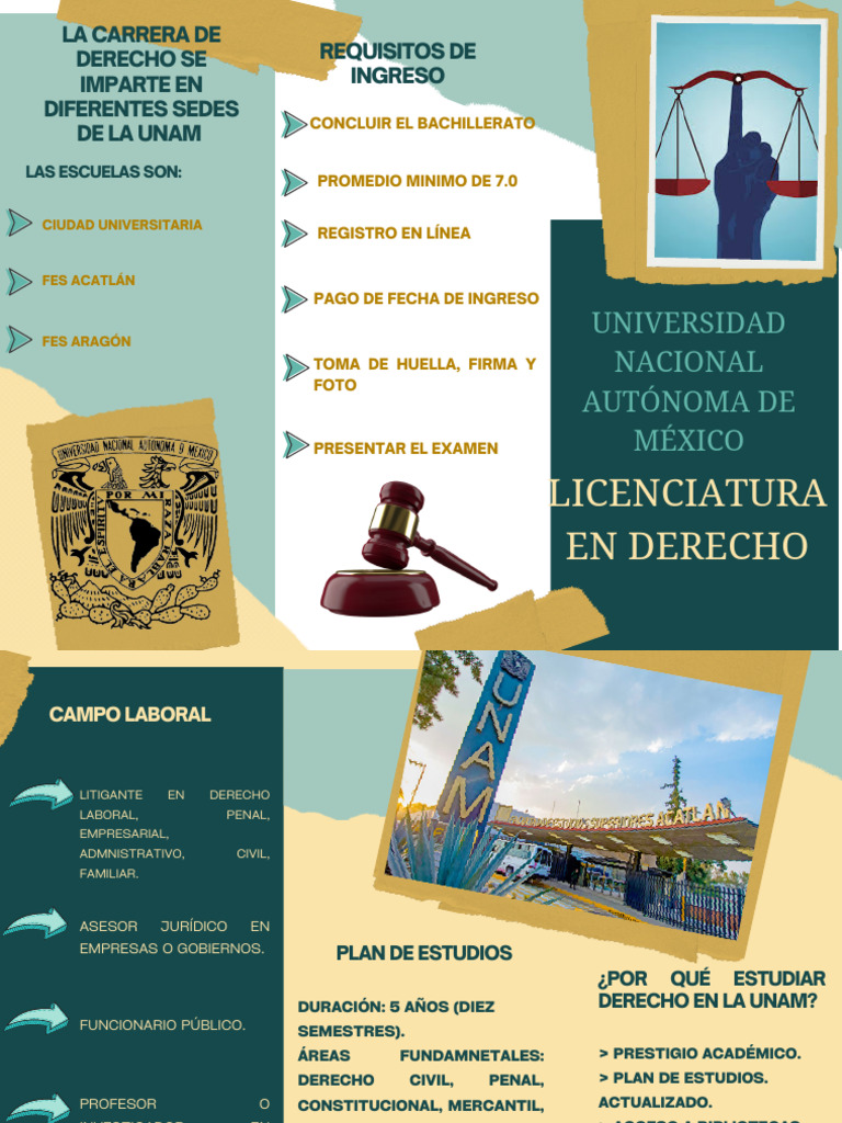 Triptico de Licenciatura en Derecho | PDF