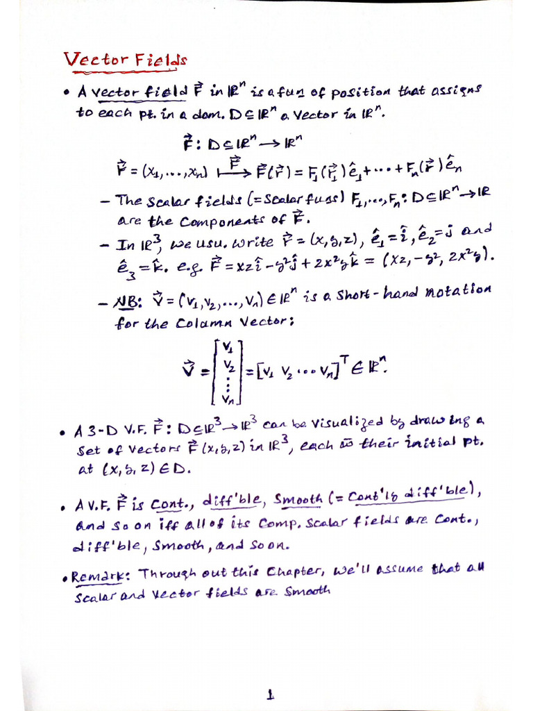 Vector Fields & Line Integrals (1) | PDF