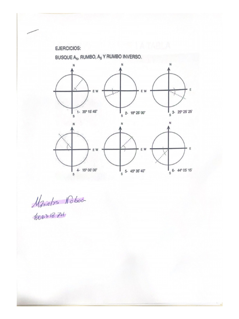 Ejercicios De Rumbo Y Azimut | PDF