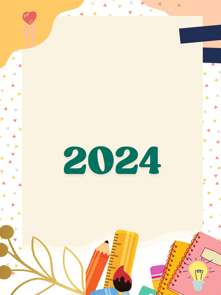 Cute School Supplies A4 Blank Page Border in Colorful Pastel ...