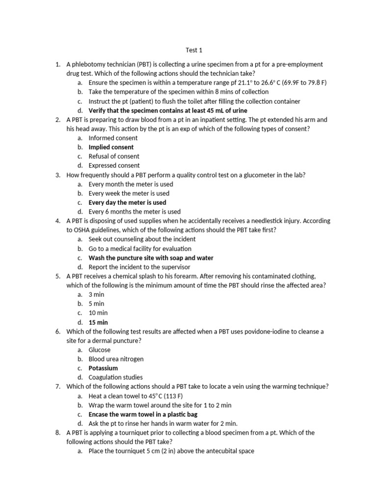 Phlebotomy Technician Procedures Guide | PDF | Clinical Medicine ...