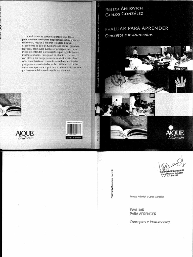 Anijovich Evaluar Para Aprender Libro Co Subrayado | PDF