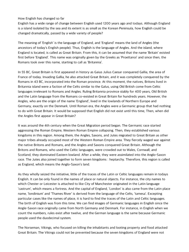 How English Has Changed So Far | PDF