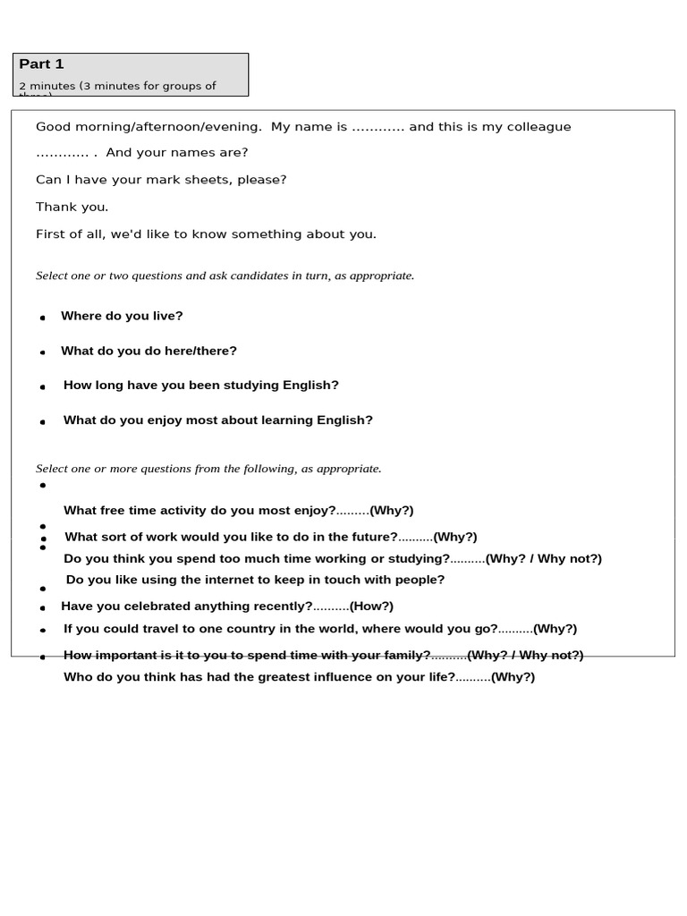 English Interview Questions Guide | PDF
