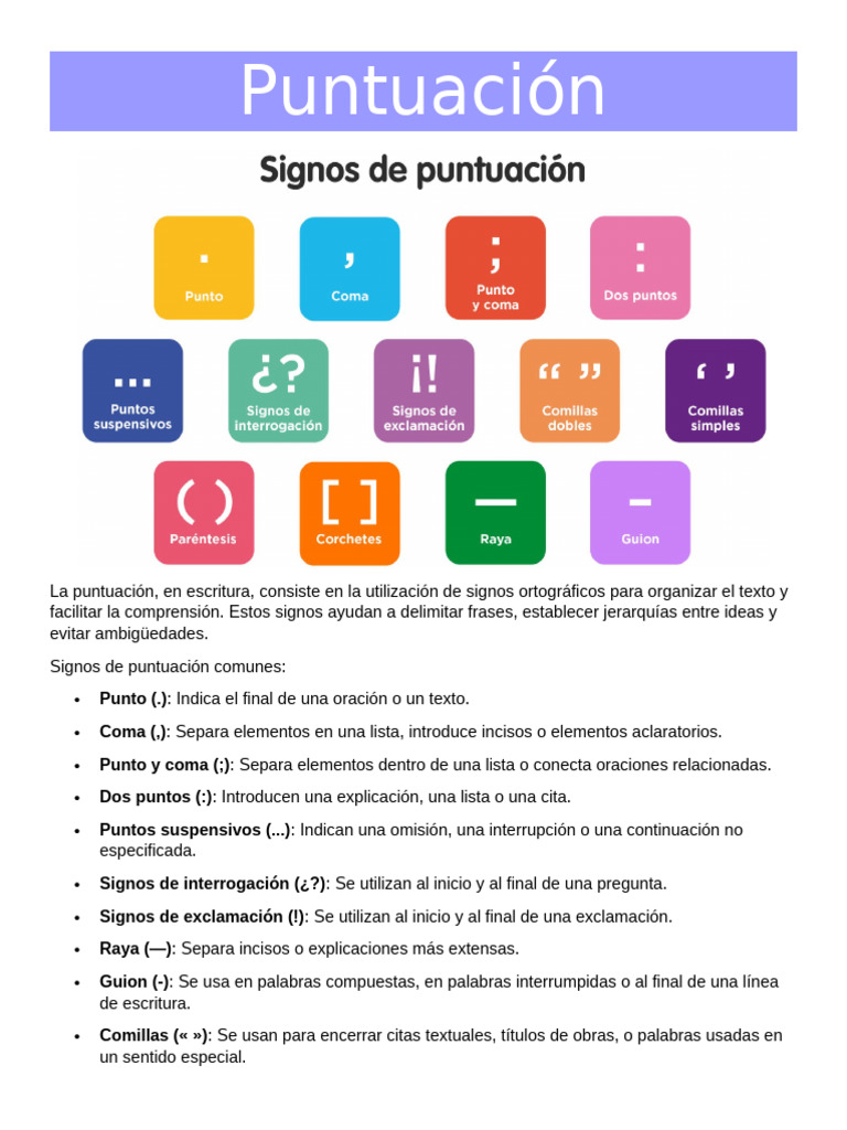 Signos de Puntuación en Español | PDF | Puntuación | Coma