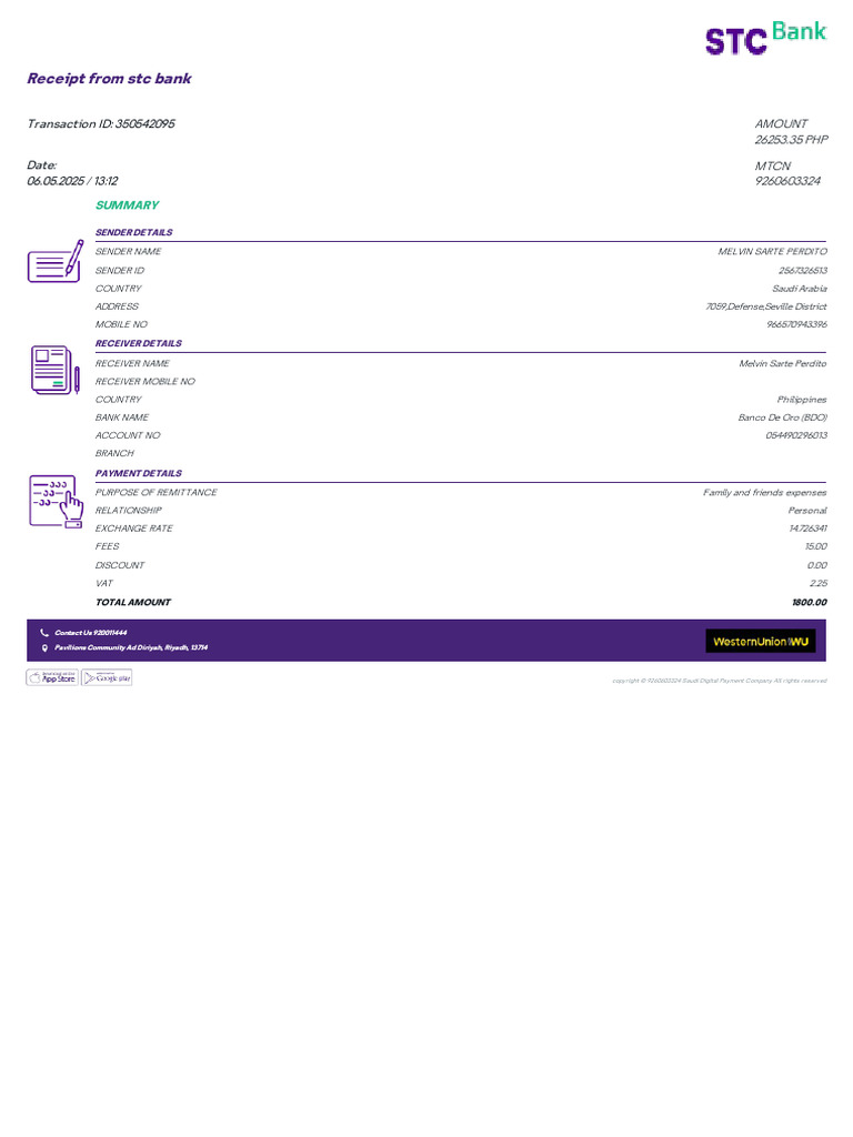 PHP Remittance Receipt Summary | PDF | Economies | Banking