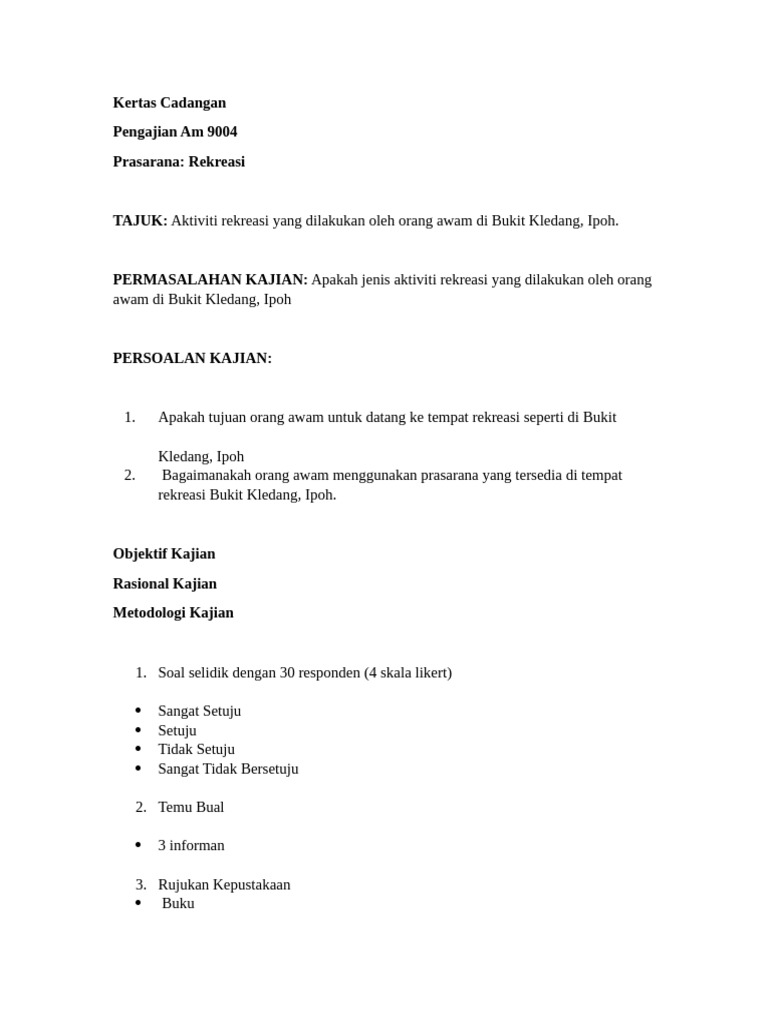 Contoh Kertas Cadangan Pengajian Am | PDF