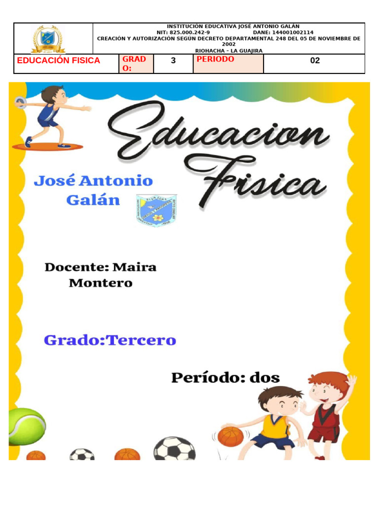 Clases de Educacion Fisica Tercer Grado 2024 | PDF | Aprendizaje ...