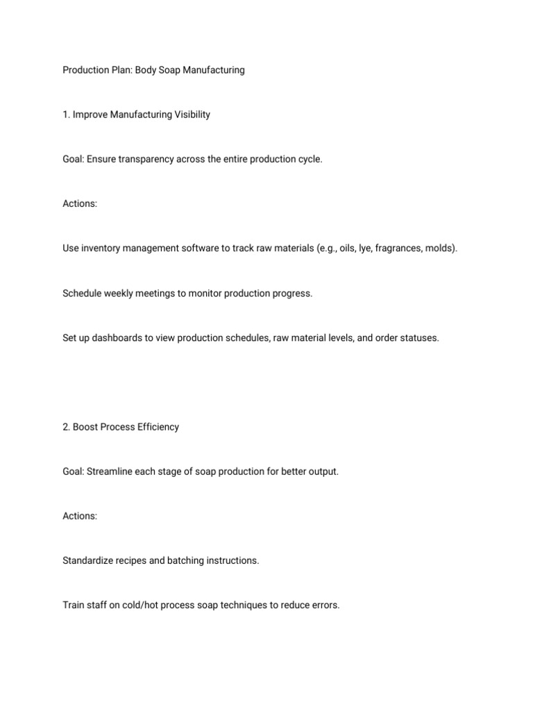 Production Plan | PDF