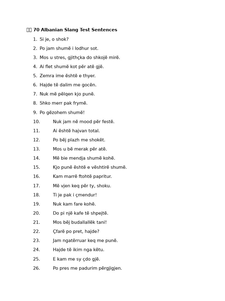 Test albanian slang | PDF