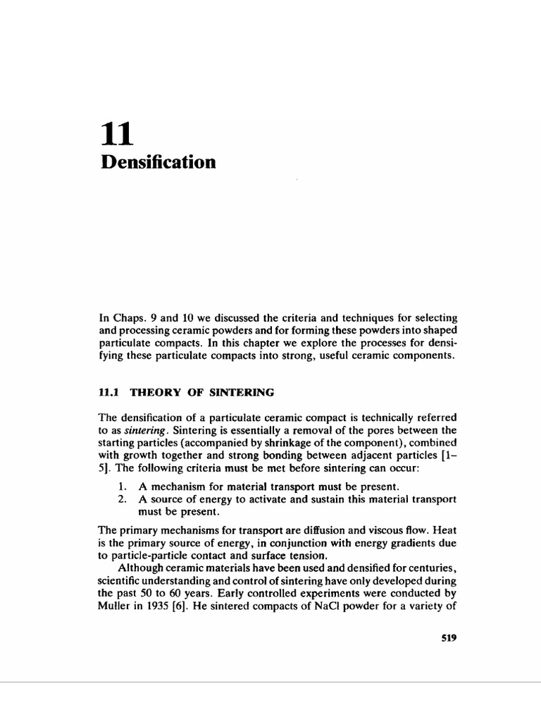 Modern Ceramics Chapter 11 Densification | PDF | Sintering | Physical ...