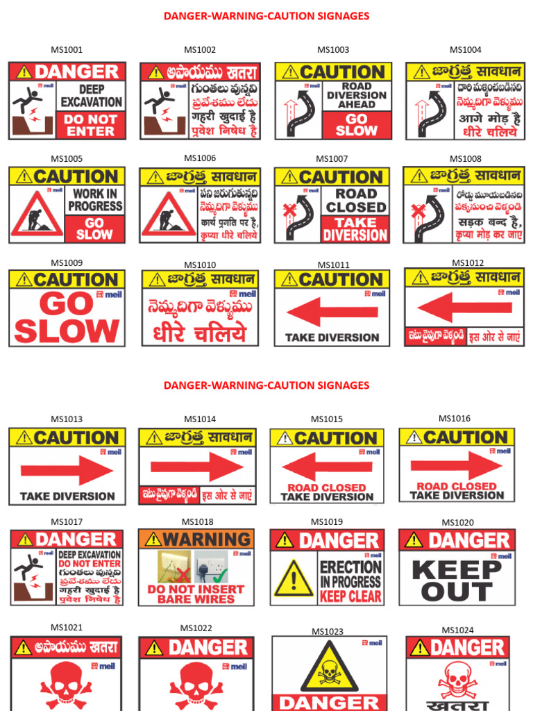 Safety Signages Catalogue (V11) With New HSE Policy | PDF