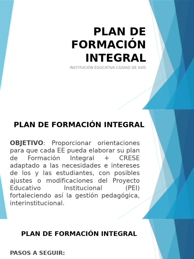 Plan de Formación Integral | PDF