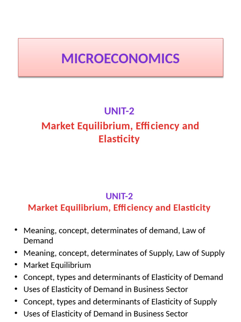 Microeconomics Unit-2 | PDF | Elasticity (Economics) | Demand
