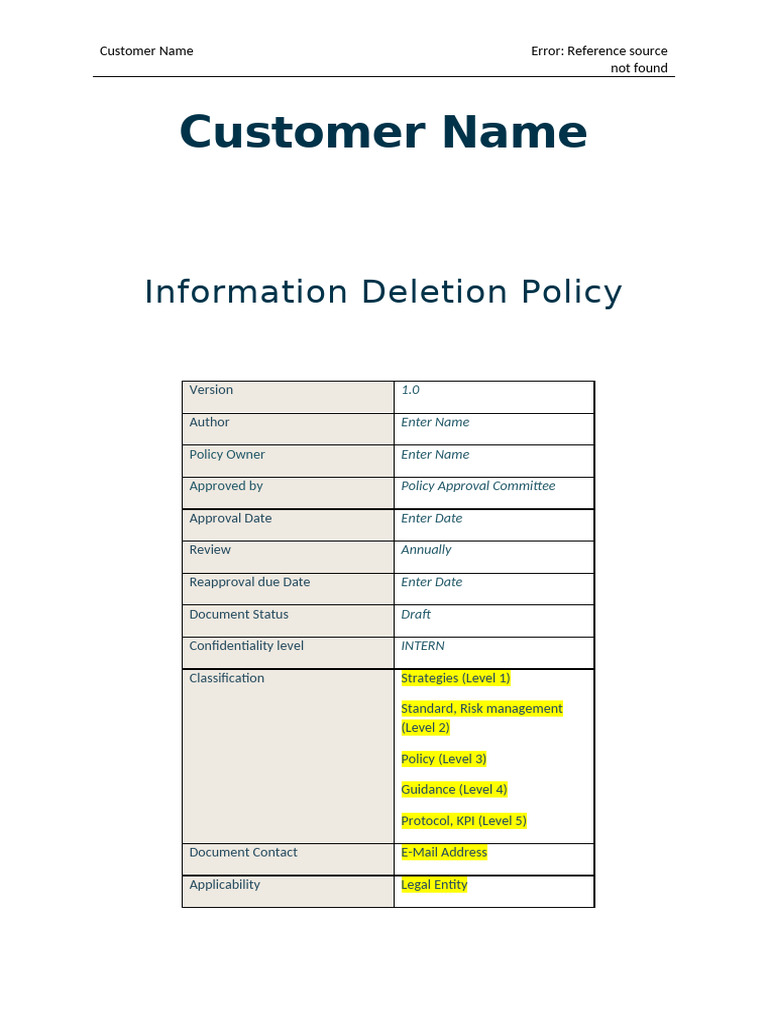 ISO 27001 Information Deletion Policy | PDF | Information | Privacy