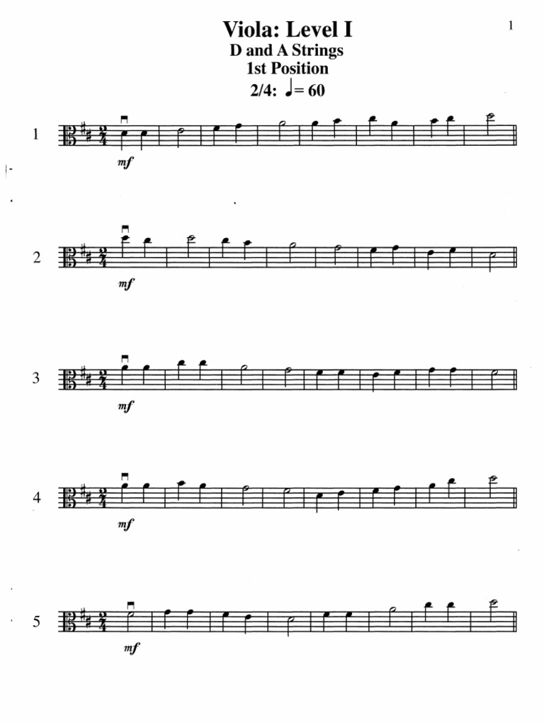 Nyssma Viola Sight Reading Level 1 | PDF