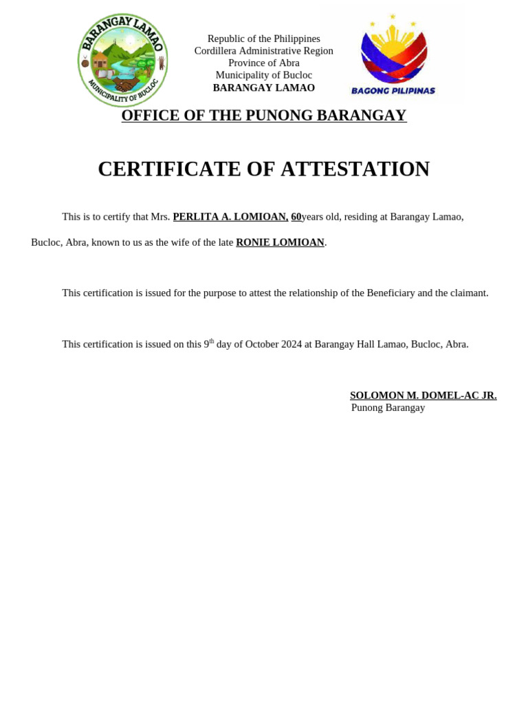 Certificate of Attestation | PDF