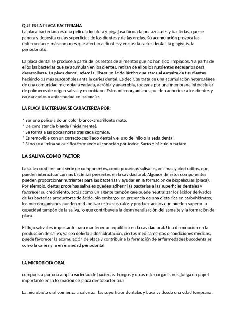 Factores naturales que inducen la formacion de placa y calculo dental ...
