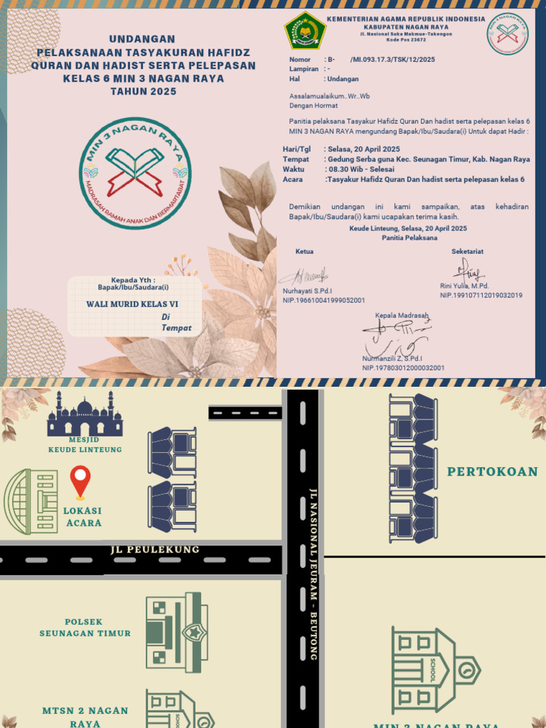 Poster Undangan Wisuda Minimal Elegan Krem (Brosur Lipat Tiga) | PDF