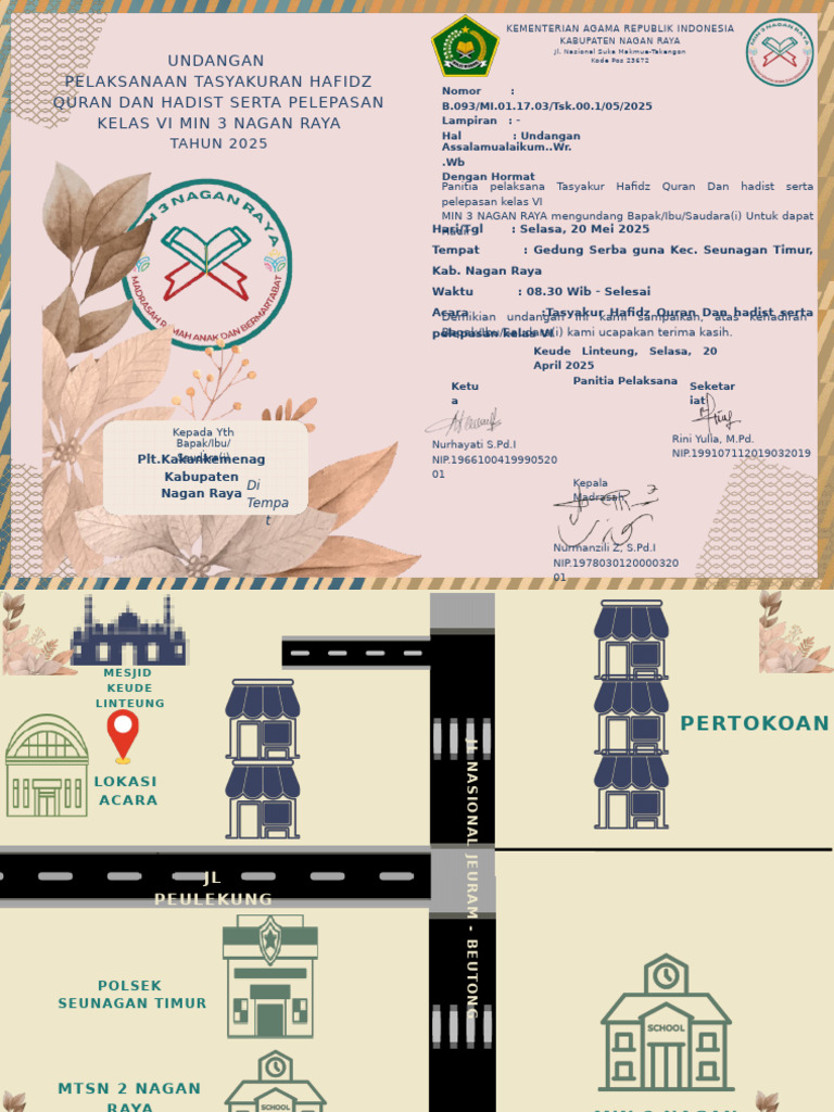 Poster Undangan Wisuda Minimal Elegan Krem (Brosur Lipat Tiga) | PDF