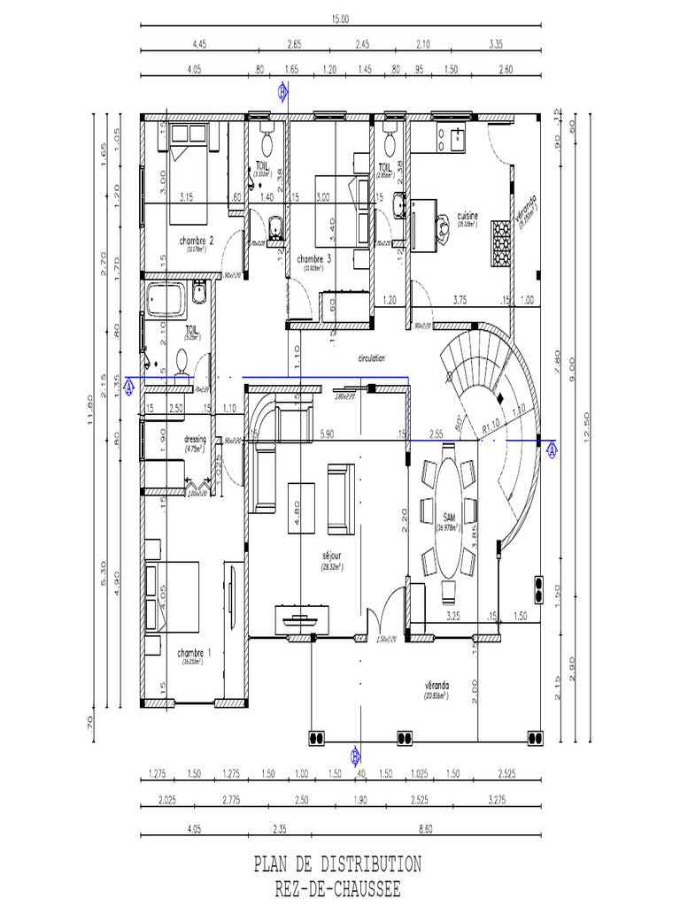 Plan de Distribution Rez-De-chaussée | PDF