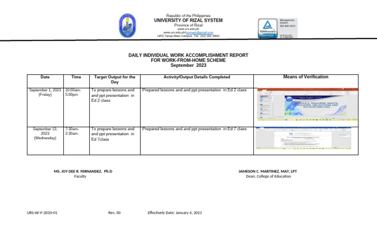 September 2023-Individual-Work-Accomplishment | PDF