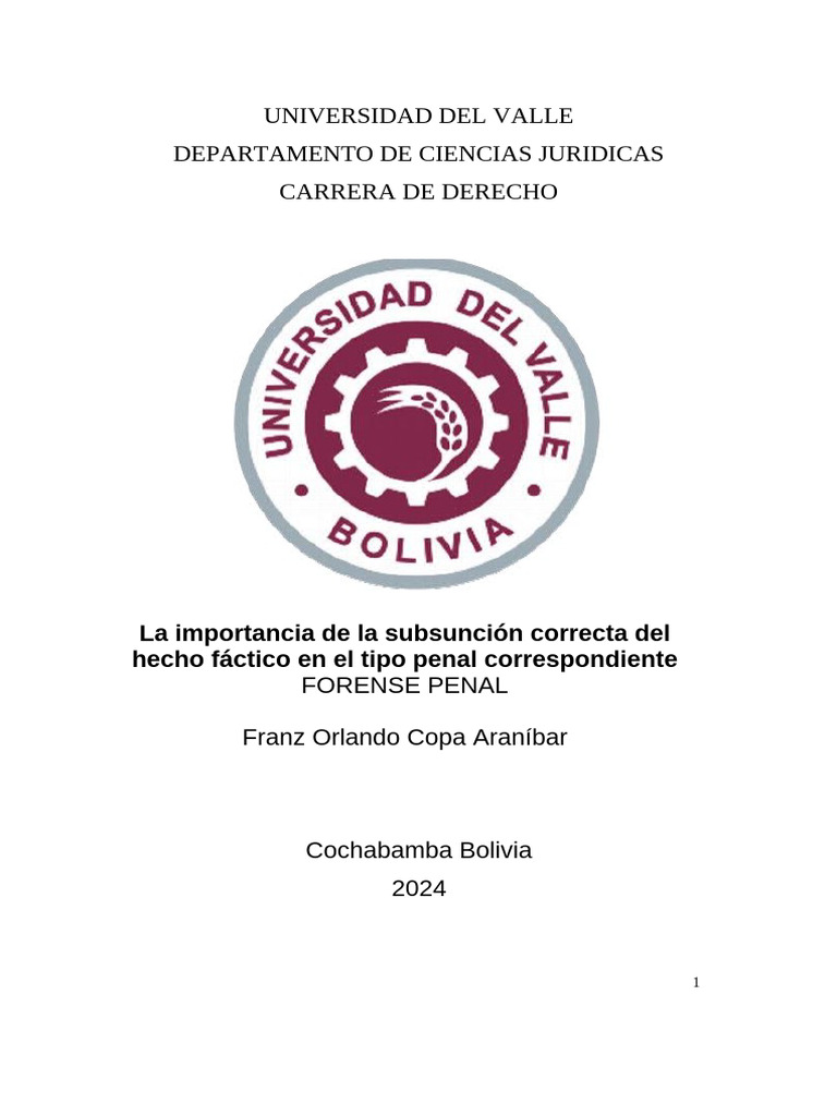 Subsunción en Derecho Penal: Claves y Ejemplos | PDF | Derecho penal ...