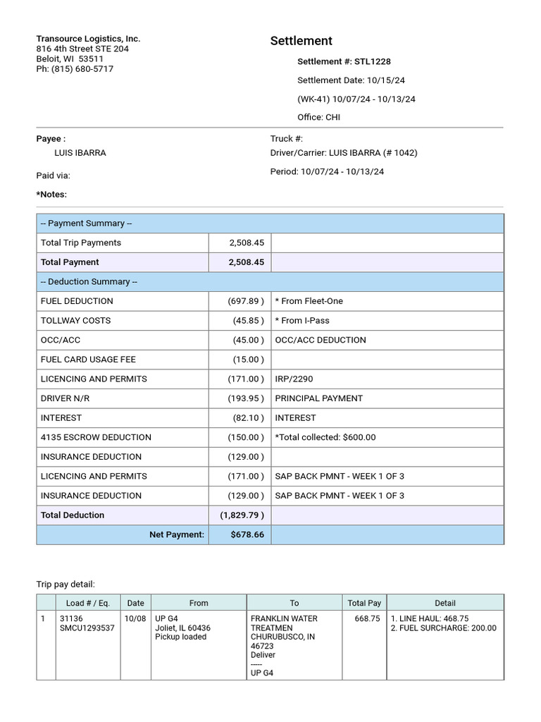 Settlement Sheet | PDF | Payments | Services (Economics)