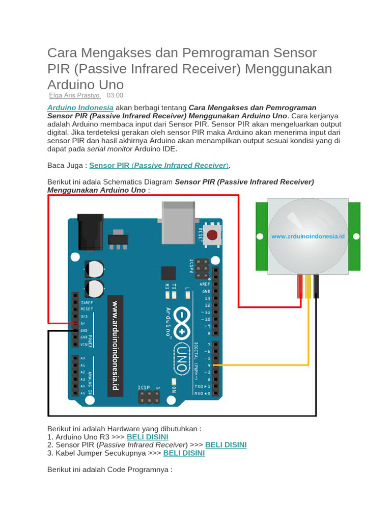 Cara Mengakses Dan Pemrograman Sensor PIR | PDF