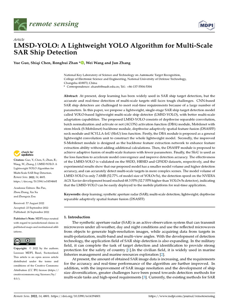 Remotesensing 14 04801 v2 | PDF | Radar