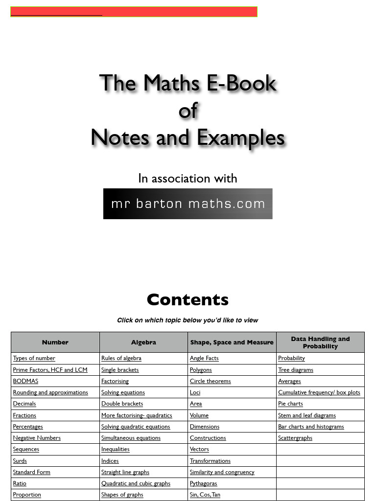Comprehensive Maths E-Book Guide | PDF | Numbers | Mathematical Objects