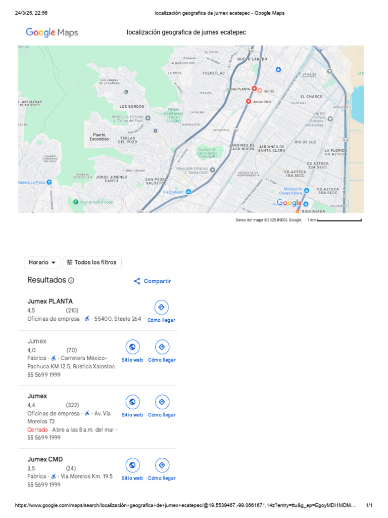 Localización Geografica de Jumex Ecatepec - Google Maps | PDF