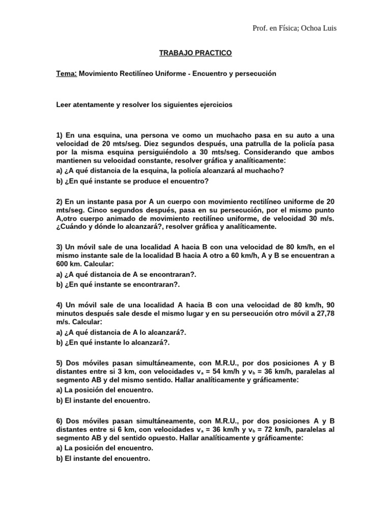 mru - encuentro y persercucion | PDF