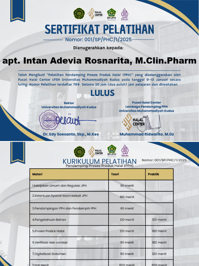 PELATIHAN P3H HALAL | PDF