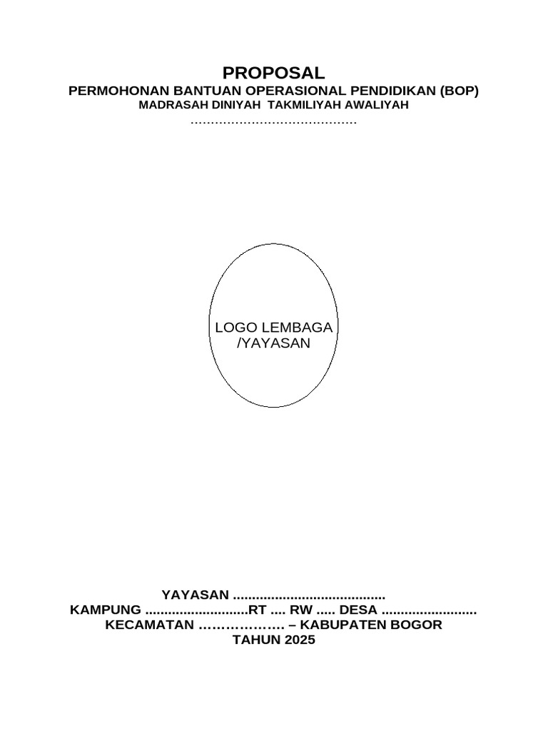 Contoh - PROPOSAL BOP 2025 | PDF
