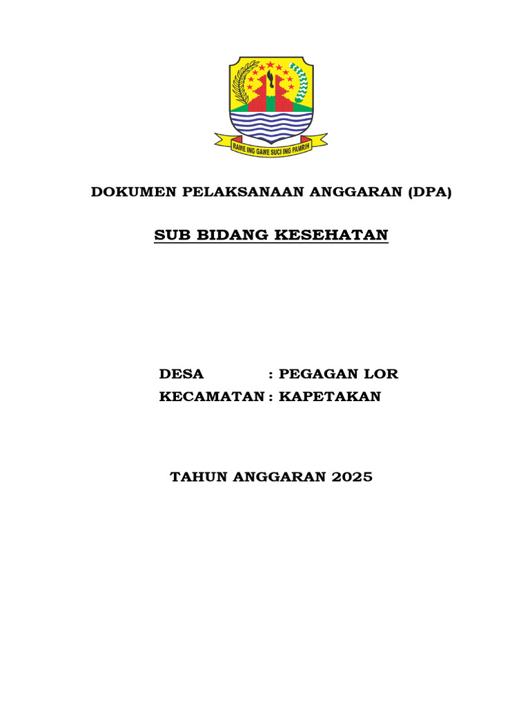 DPA Kesehatan Desa Pegagan Lor | PDF