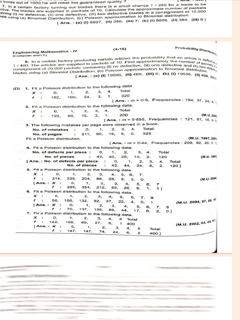 Engineering Mathematics IV Questions | PDF