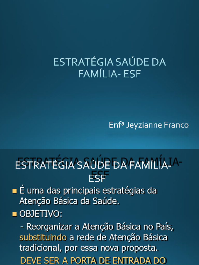 Estratégia Saúde Da Família - Esf | PDF | Enfermagem | Sistema de saúde