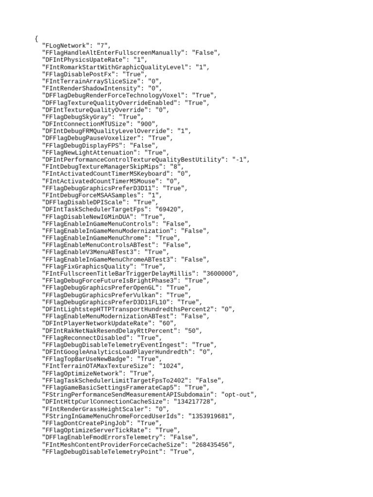 Roblox Game Settings Configuration | PDF