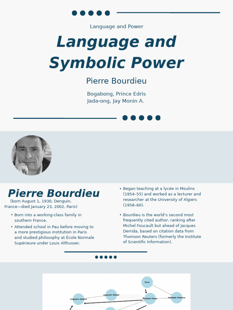Bourdieu's Language and Symbolic Power | PDF | Capital (Economics ...