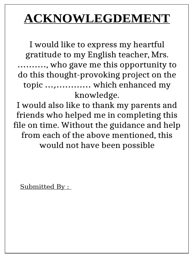 English Acknowledgement Edited | PDF