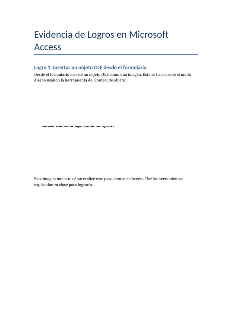 Evidencia Simulada Access | PDF