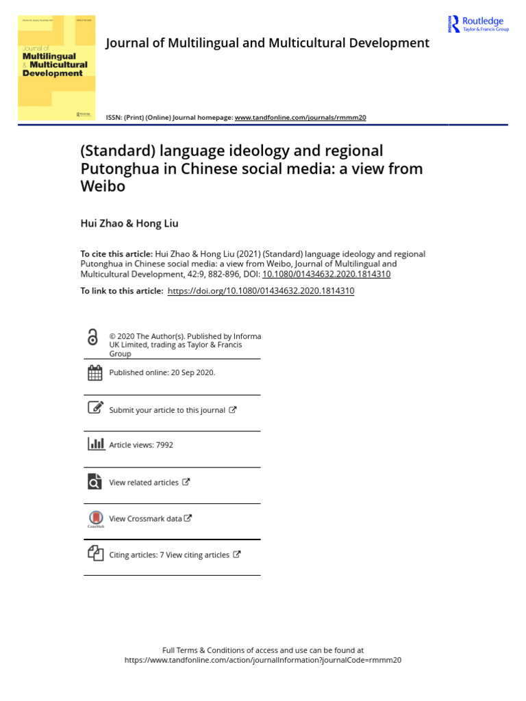 Standard Language Ideology and Regional Putonghua in Chinese Social ...