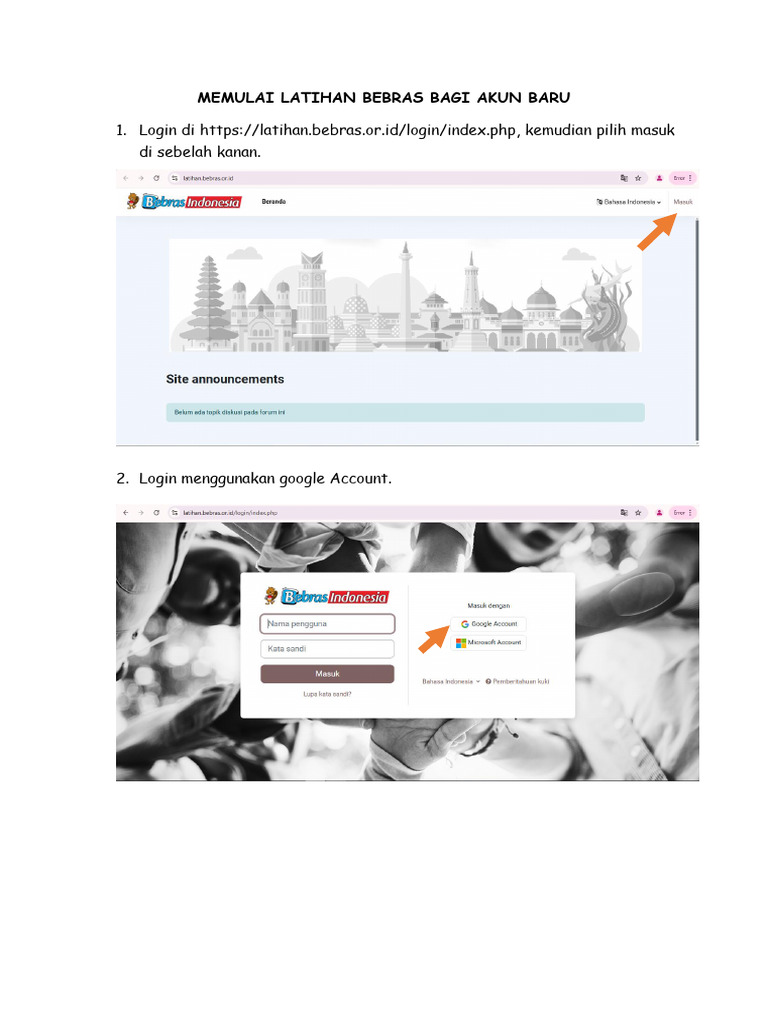 Panduan Login dan Aktivasi Bebras | PDF