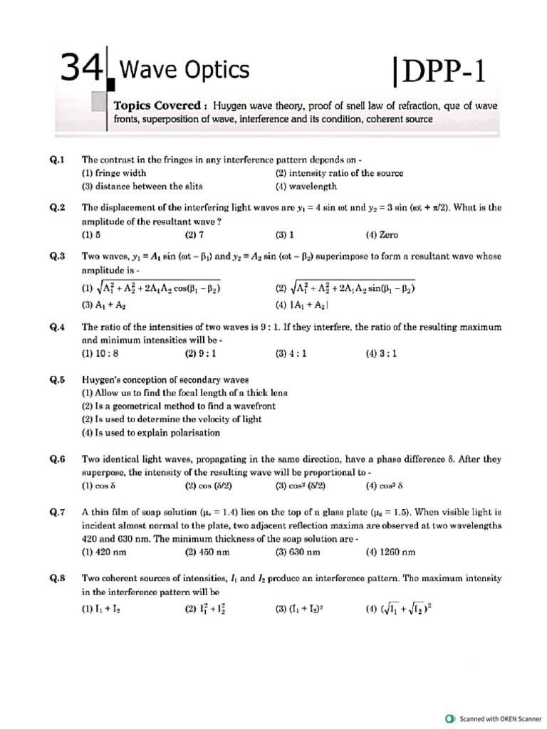 DPP Wave Optics | PDF