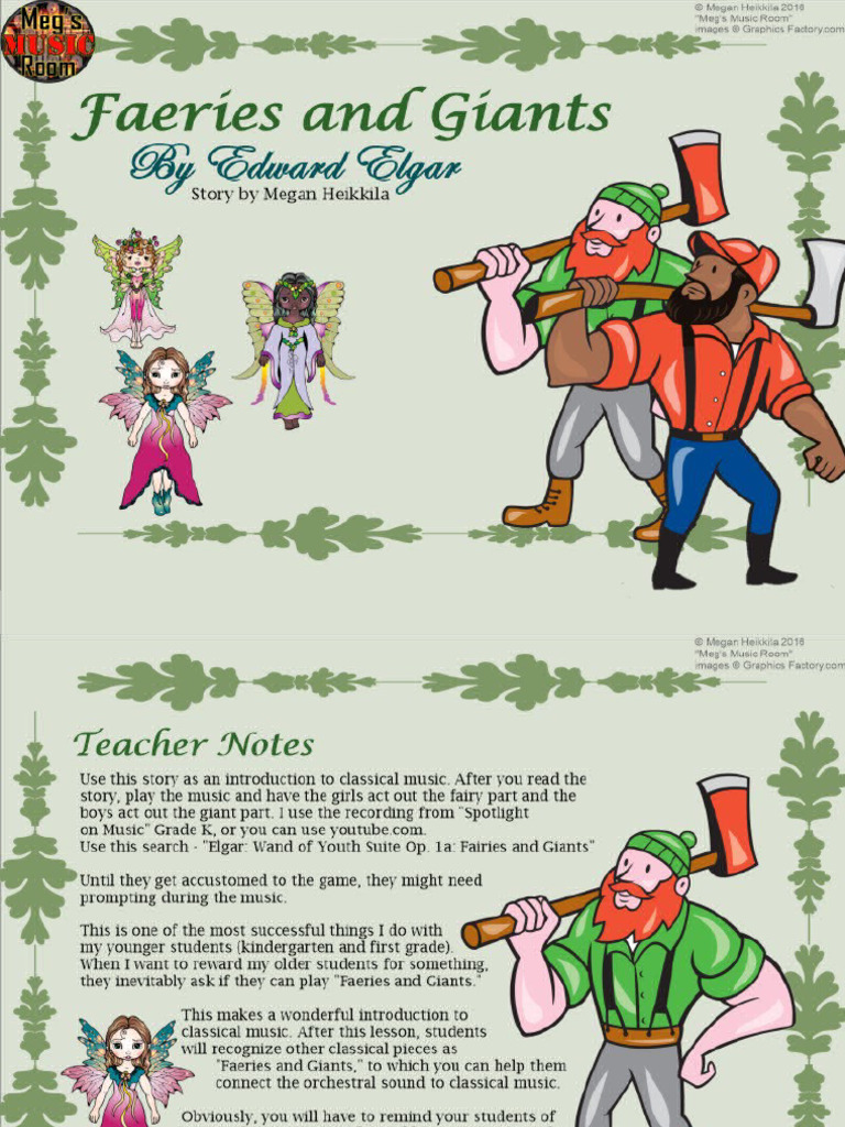 FaeriesandGiantsStoryActivityforExperiencingFORMinMusicClass 1 | PDF