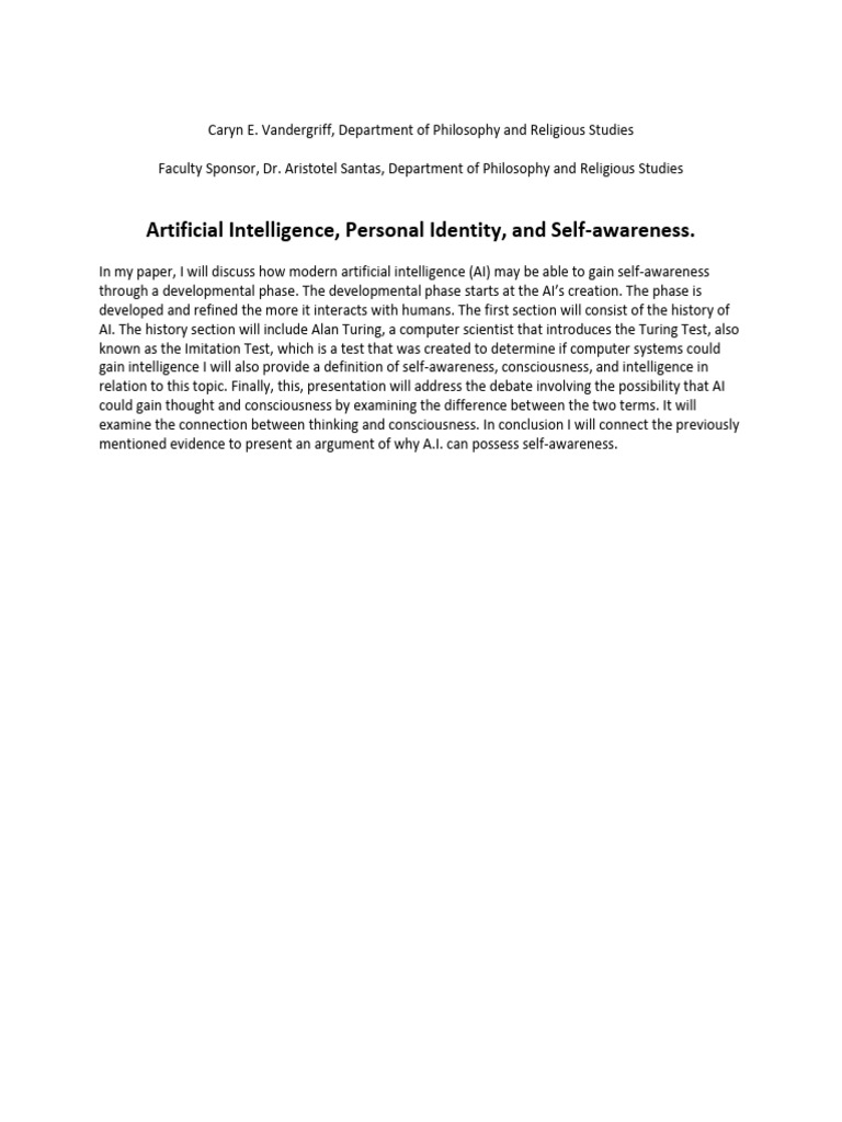 Artificial Intelligence Personal Identit | PDF
